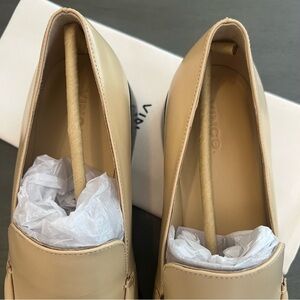 Vince | Shoes | Vince Womens Doris Low Block Heel Loafer Beige Leather ...